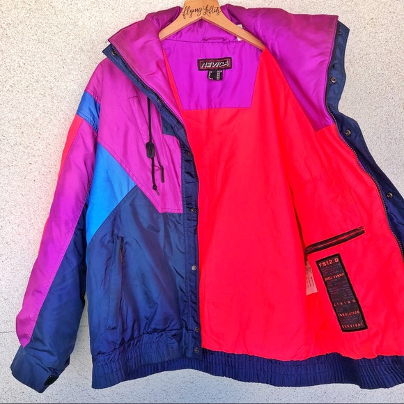 Vintage | Jackets & Coats | Rare Neon Water Resistant Ski Coat By ...